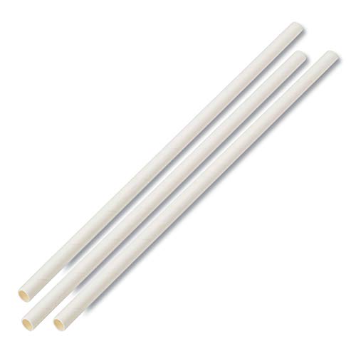 Boardwalk BWKPPRSTRWWR 7.75 in. x 0.25 in. Individually Wrapped Paper Straws - White (3200/Carton)