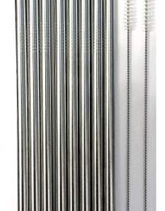 CocoStraw B00K4PP0VK 8 Large Wide Smoothie Straws/Straight Frozen Drink Straw, Stainless Steel