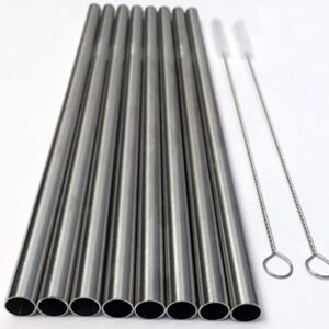 CocoStraw B00K4PP0VK 8 Large Wide Smoothie Straws/Straight Frozen Drink Straw, Stainless Steel