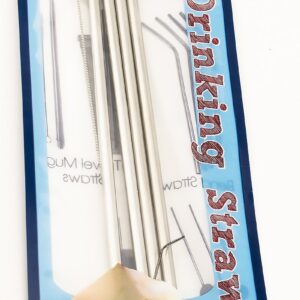 CocoDrill Coconut Opener Tool + 5 Reusable Straws -COMBO PACK - Stainless Steel Drinking - 1 metal straw + Cleaner - Eco Friendly, SAFE, NON-TOXIC