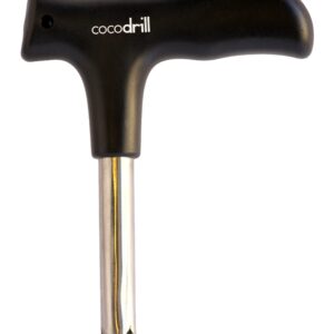 CocoDrill Coconut Opener Tool + 5 Reusable Straws -COMBO PACK - Stainless Steel Drinking - 1 metal straw + Cleaner - Eco Friendly, SAFE, NON-TOXIC