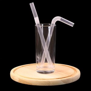 Mini Skater 8.26 inch Plastic Clear Thick Drinking Straws Individually Wrapped PP Material Flexible Drinks Straws for Milkshake Bubble & Tea Soda Smoothies,Pack of 100