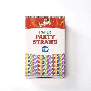 200 Pack Paper Straws, Drinking Straws for Smoothies, Juices, Cocktail, Birthday Parties And Weddings, 100% Biodegradable.