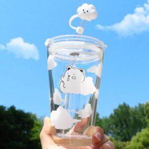 SEWACC 2 Pcs Straw Covers Cloud Shape Silicone Straw Caps Reusable Drinking Straw Tips Lids Straw Toppers for Home Office