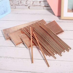 100Pcs Rose Gold Paper Straws Disposable Tableware for Party Birthday Wedding Celebrations Decorations