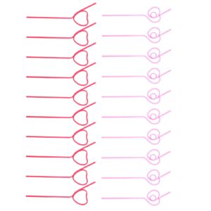 doitool 40pcs valentines drink straws heart shape juice coffee straws decorative tea water straws bendy beverage drinking straws for anniversary