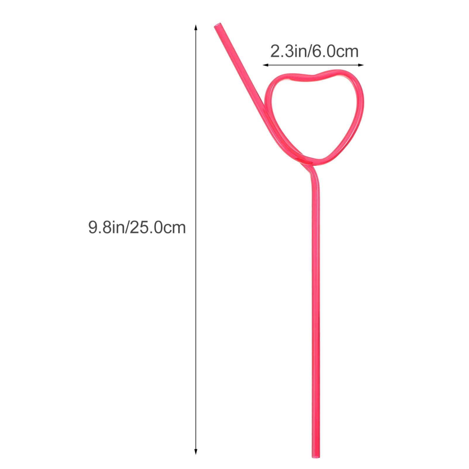 DOITOOL 40pcs Valentines Drink Straws Heart Shape Juice Coffee Straws Decorative Tea Water Straws Bendy Beverage Drinking Straws for Anniversary