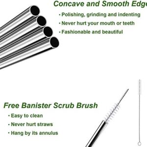 Reusable Straws - Stainless Steel Drinking - Set of 12 + 3 Cleaners - Eco Friendly, SAFE, NON-TOXIC non-plastic CocoStraw Brand