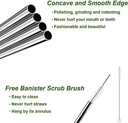 Reusable Straws - Stainless Steel Drinking - Set of 12 + 3 Cleaners - Eco Friendly, SAFE, NON-TOXIC non-plastic CocoStraw Brand