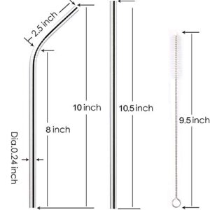 Reusable Straws - Stainless Steel Drinking - Set of 12 + 3 Cleaners - Eco Friendly, SAFE, NON-TOXIC non-plastic CocoStraw Brand