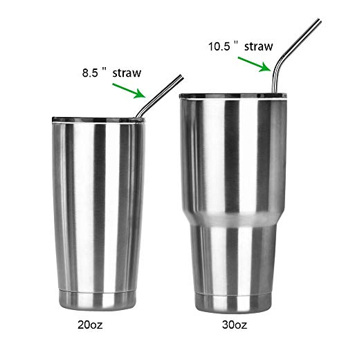 Reusable Straws - Stainless Steel Drinking - Set of 12 + 3 Cleaners - Eco Friendly, SAFE, NON-TOXIC non-plastic CocoStraw Brand