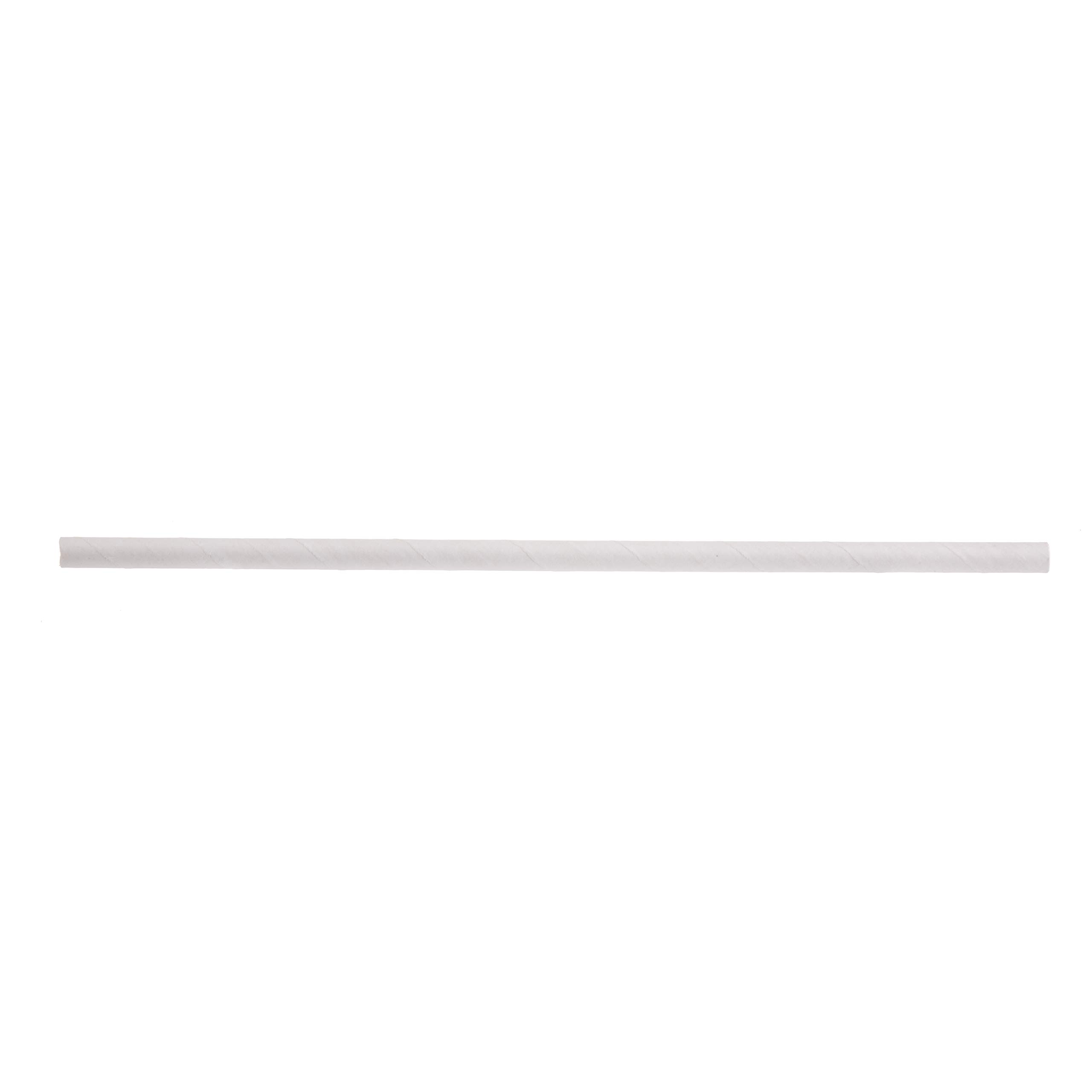 TableCraft – Straws – 10" (8mm) – Paper, Solid White, Unwrapped, 500 per pack