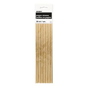 Shimmering Gold Foil Paper Straws - 8.25" (Pack of 10) | Elegant Design & Biodegradable Materials | Perfect for Any Event