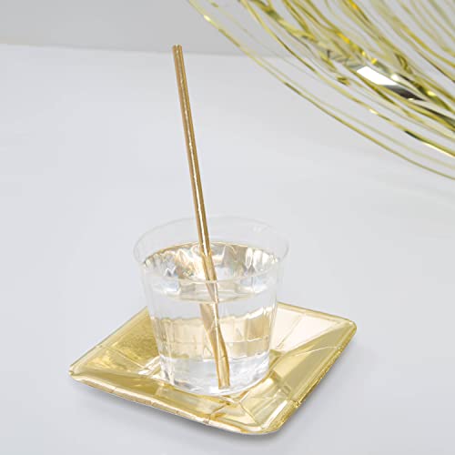 Shimmering Gold Foil Paper Straws - 8.25" (Pack of 10) | Elegant Design & Biodegradable Materials | Perfect for Any Event