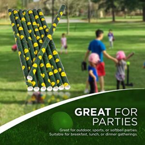 Softball Drinking Straws (16 pack) Girl's Fastpitch Softball Extra Innings Party Collection by Havercamp