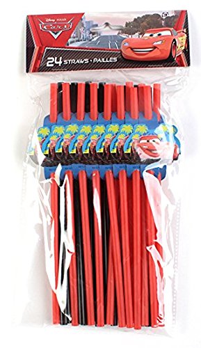 Cars Plastic Straws-6-Packs of 18