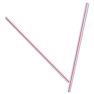 dixie 5" unwrapped hollow plastic stirrer straws by gp pro (georgia-pacific) white/red stripe, hs5cc, 1 000 count (1000 stirrers per box 10 boxes per case)