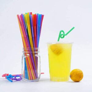 Flexible Disposable Plastic Drinking Straws 100Pcs- 0.23'' Diameter And 10.2'' Long,Stretched Approx 12.8 ''" High (Multicolor-100PCS)