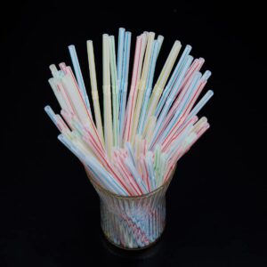 jweemax Flexible Disposable Drinking Straw Bendable/Bendy Straw Colored Cocktail for Beverage Plastic 8 inch