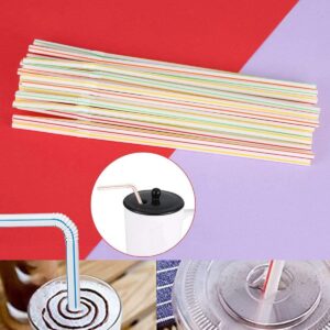 jweemax Flexible Disposable Drinking Straw Bendable/Bendy Straw Colored Cocktail for Beverage Plastic 8 inch