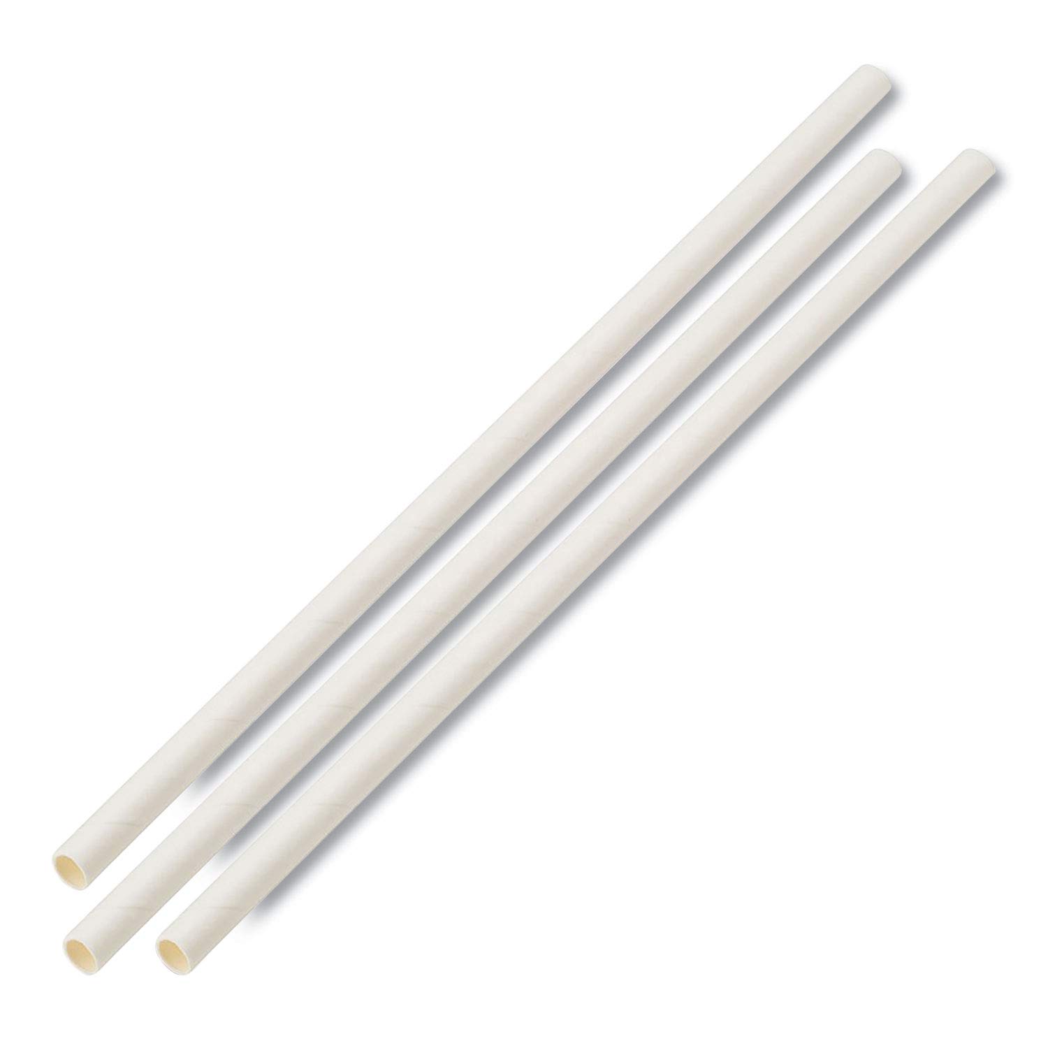 Boardwalk Unwrapped Paper Straws, 7 3/4" x 1/4" White, 4800/Carton (BWKPPRSTRWUW)