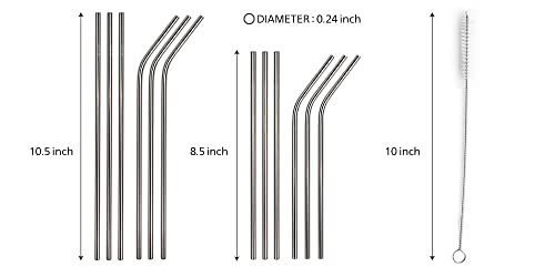 IFUNiD Reusable Stainless Steel Straws 12pcs Set with 2pcs cleaning brushes various size straws for various liquids for a safer earth.