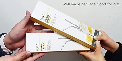 IFUNiD Reusable Stainless Steel Straws 12pcs Set with 2pcs cleaning brushes various size straws for various liquids for a safer earth.