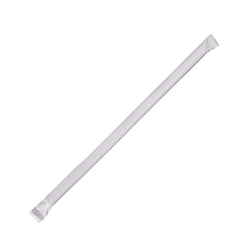 Karat C9091 7.75" Jumbo Flexible Straws (5mm Diameter), Paper-Wrapped, Clear (Case of 10000)