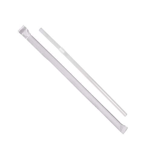 Karat C9091 7.75" Jumbo Flexible Straws (5mm Diameter), Paper-Wrapped, Clear (Case of 10000)