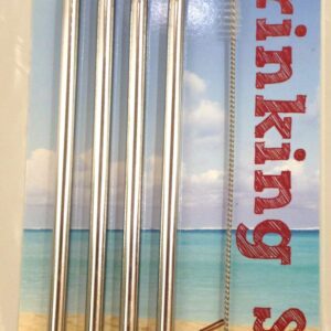 Gift Pack - Stainless Steel Reusable Drinking Straws 4 pack + Cleaning Brush *