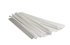 concession essentials disposable plastic drinking straws, 8.0" giant/300 count, individually wrapped clear 7.5mm.