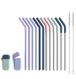 straws ello 16-piece reusable straw set