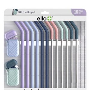 Straws Ello 16-Piece Reusable Straw Set