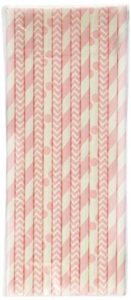 baby pink paper party straws | 50 pack | party supplies and decorations