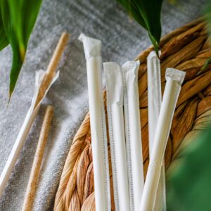 AGAVE FIBER STRAWS - 500ct Individually Wrapped Biodegradable 8.2" Straws by Ecoware. Plant Based, Eco-friendly, 100% Recyclable, Alternative to Paper & Plastic Straws