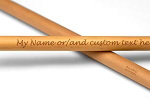 Personalized Bamboo Straw Individual kit - MOVE Line by Bamboo Step: 1 Reusable Straw and a cleaning brush in a kraft paper box. Laser Engraving of Custom Text. (Regular Diameter size)