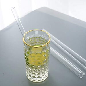 Large Glass Straws Great for Bubble Milkshakes Smoothie Reusable Drinking Straws with Cleaning Brushes (3Pcs)