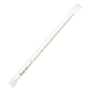 Karat Earth 7.75" Giant PLA Straws (7mm) Paper Wrapped - Clear (Case of 1200)