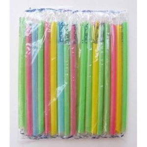 large milkshake straws - extra wide diameter - 50ct/poly bag. cellophane wrapped, bright colors smoothie iced coffee straws