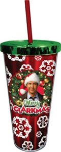 spoontiques merry clarkmas foil cup w/straw