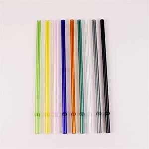 Reusable Glass Straws Colored Borosilicate Glass Straight Tubes Food Grade Heat Resistant Straws Suitable for Hot and Cold Drinks Such As Beverages Milkshakes Smoothies Wine Etc,Black