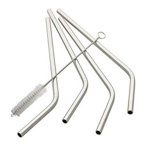 CALCA 10.5in Long Stainless Steel Drinking Straws for 30 oz and 20 oz Tumblers, Reusable Long Drinking Straws Set of 4, Cleaning Brush Included - US Stock