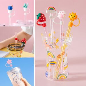 8 PCS Straw Caps Covers, Straw Covers For Reusable Straws, Straw Tip Covers, Drinking Straw Cover, Straw Caps For Reusable Straws, Straw Protector Cover, Silicone Straw Covers Cap, Cloud Straw Cover