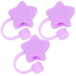 VALICLUD 3pcs Soft Rubber Straw Stopper Silicone Straw Plugs Straw Cover Silicone Tumbler Star Accessories Straw Tips Lid Straw Hole Cover Straw Tip Protective Covers Silicone Straw Stopper