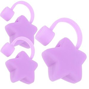 VALICLUD 3pcs Soft Rubber Straw Stopper Silicone Straw Plugs Straw Cover Silicone Tumbler Star Accessories Straw Tips Lid Straw Hole Cover Straw Tip Protective Covers Silicone Straw Stopper