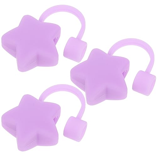 VALICLUD 3pcs Soft Rubber Straw Stopper Silicone Straw Plugs Straw Cover Silicone Tumbler Star Accessories Straw Tips Lid Straw Hole Cover Straw Tip Protective Covers Silicone Straw Stopper