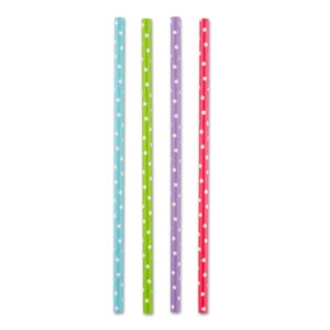 rsvp international (ps-1000d) dotted paper straws, 100 count | each straw 7.34" long | lovely design & biodegradable | for hot & cold beverages | for parties, events & more