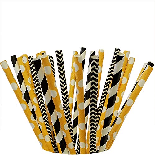 100 paper straw with Bumblebee theme