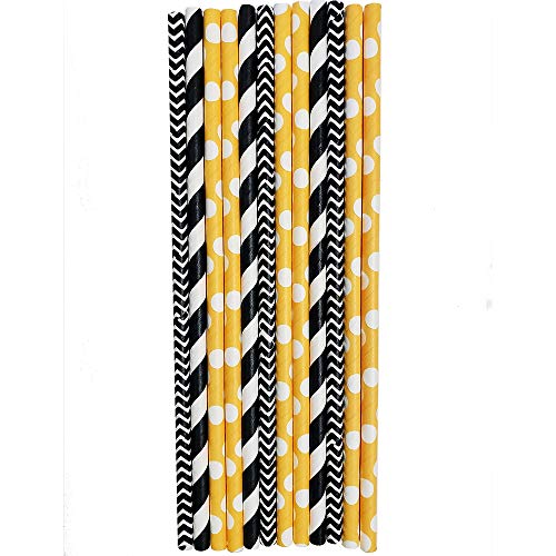 100 paper straw with Bumblebee theme