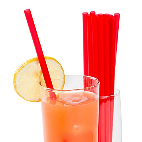 AmerCare 9 Inch Giant Red Unwrapped Straws, Case of 7200